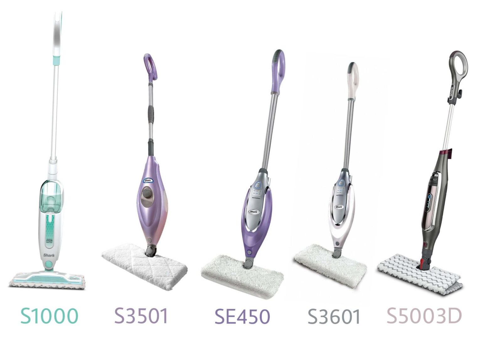 Compare Shark S1000 vs S3601 vs SE450 vs S3501 vs S5003D Steam Mops ...